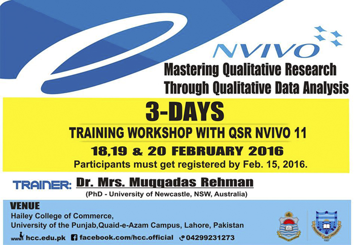 3-Days Training Workshop with QSR NVIVO-11 on 18, - News Updates ...
