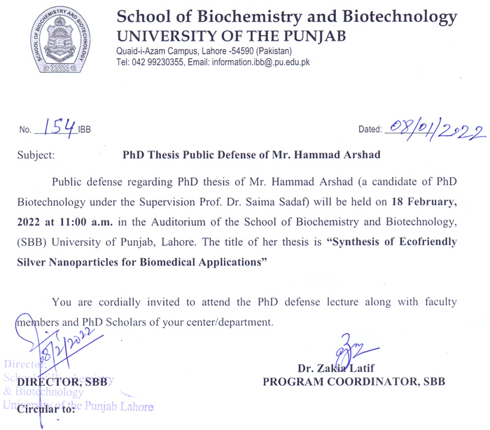 PhD Thesis Public Defense of Mr. Hammad Arshad - News Updates ...