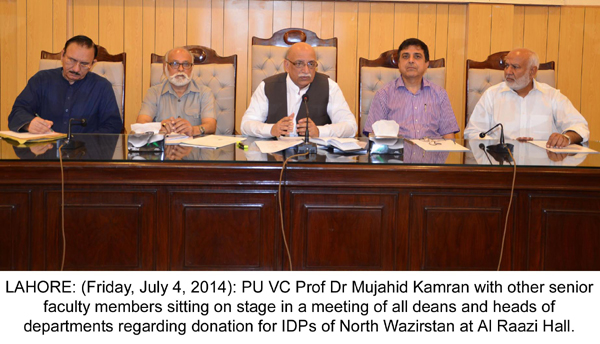 PU VC chairs meeting to help IDPs - Press Release : University of the ...