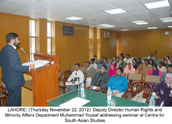 PUCSAS organizes seminar on human rights - Press Release : University ...