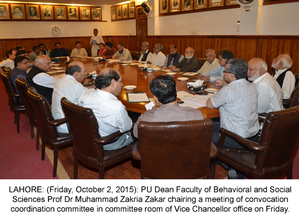 PU meeting reviews convocation arrangements - University of the Punjab ...