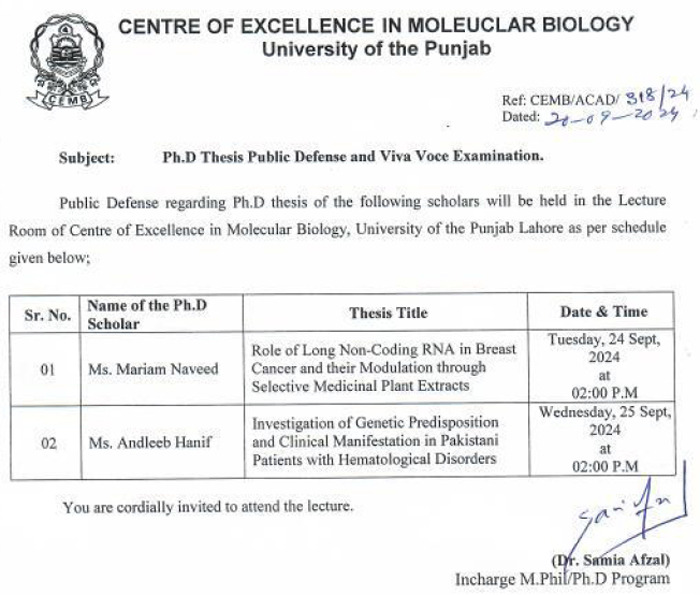 Ph.D. Public Defense and Viva Voce Examinations of - Press Release ...
